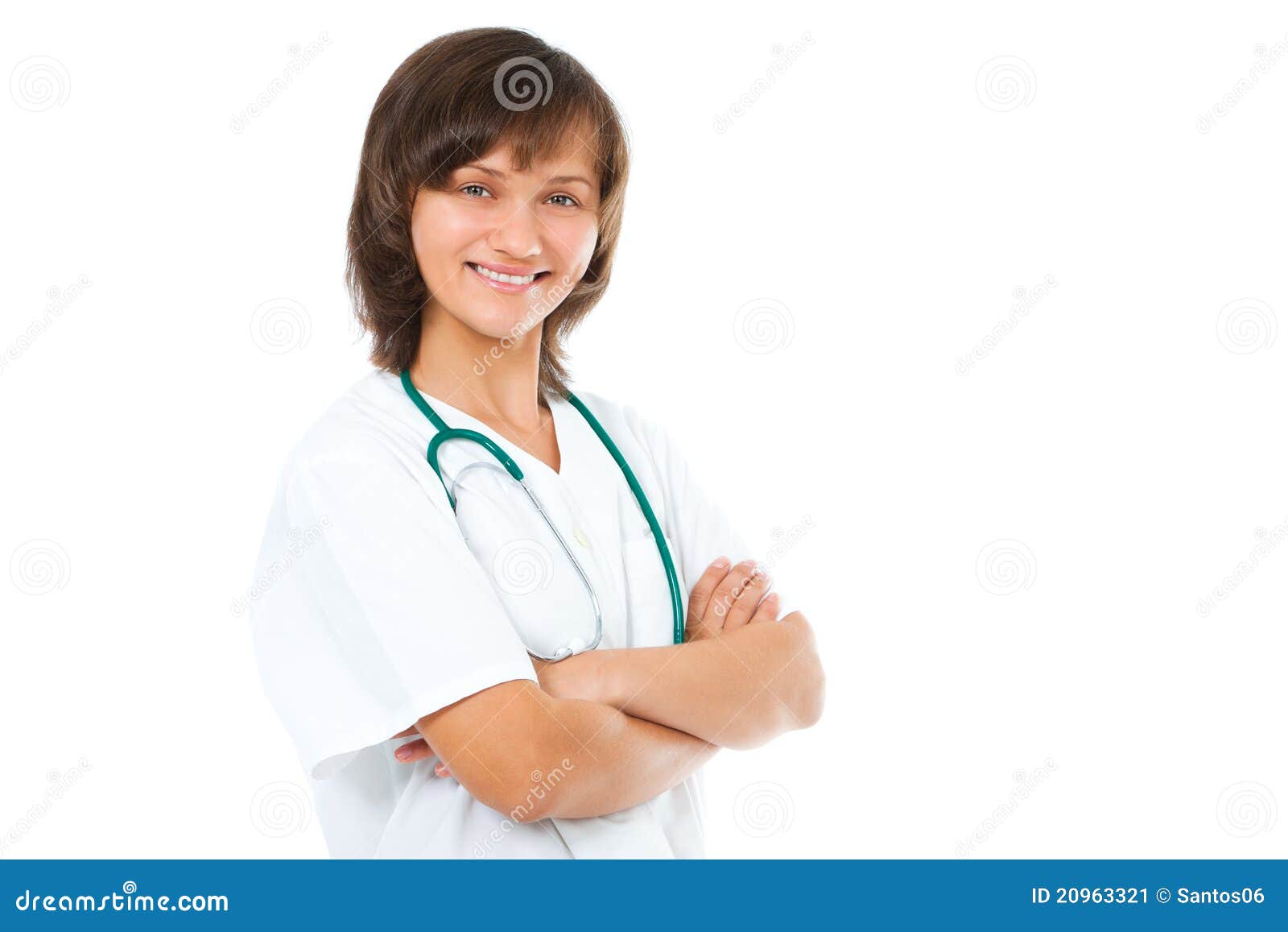 Female Doctor Isolated on White Smiling Stock Image - Image of clothes ...