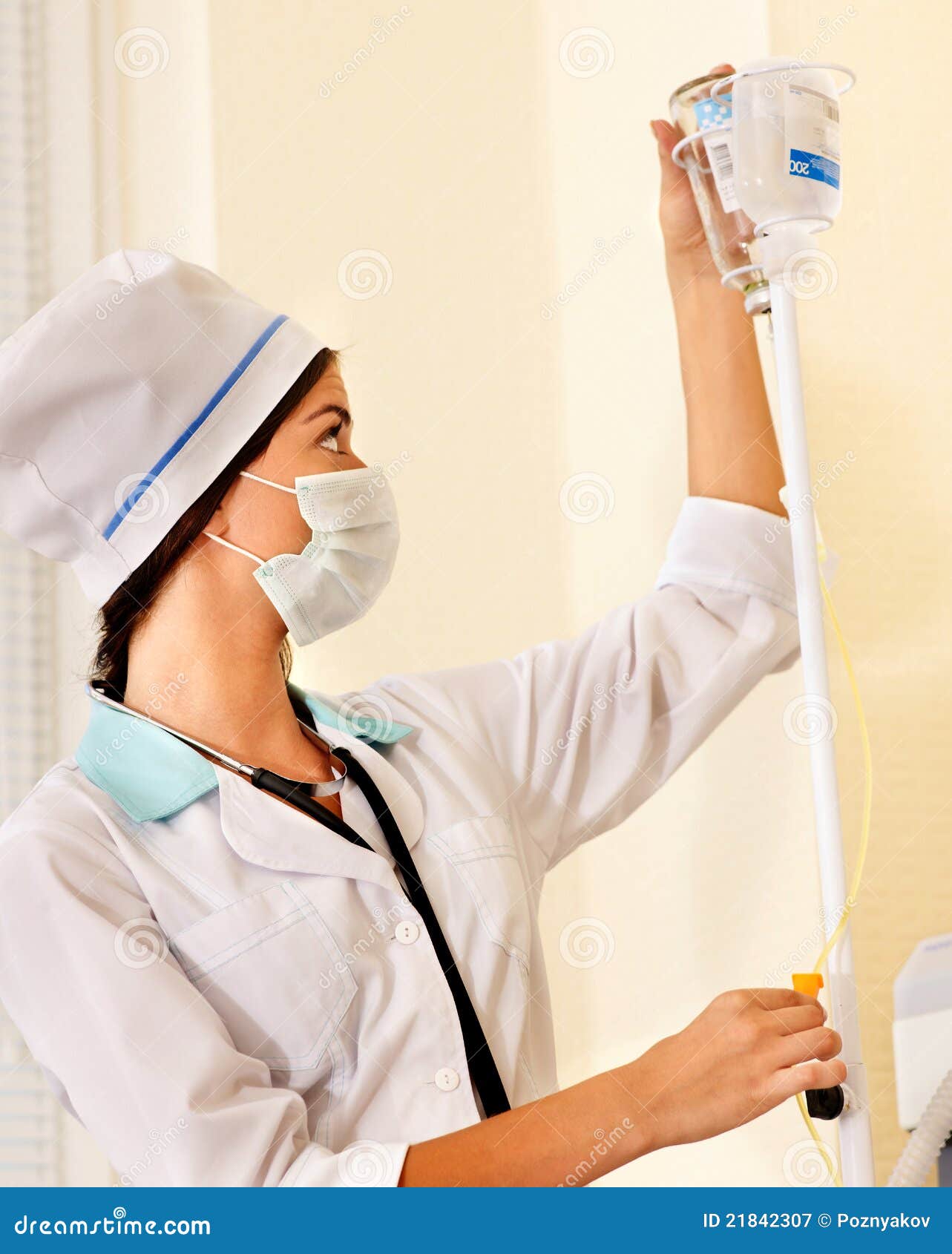 Female Doctor with Iv Drip. Stock Image - Image of hospital, doctor ...