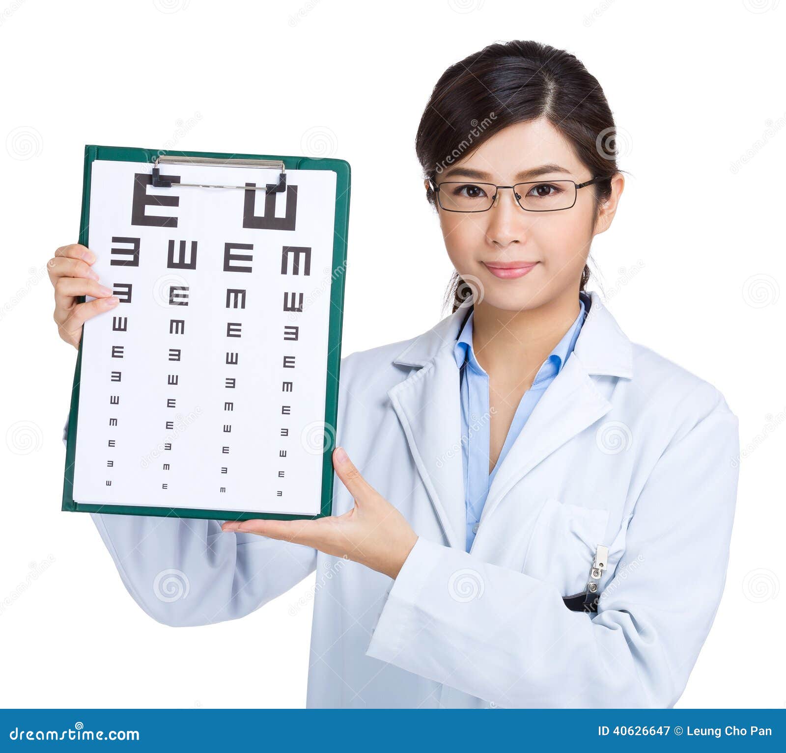 Female Doctor Keeping Optometry Chart Stock Image - Image of japanese ...