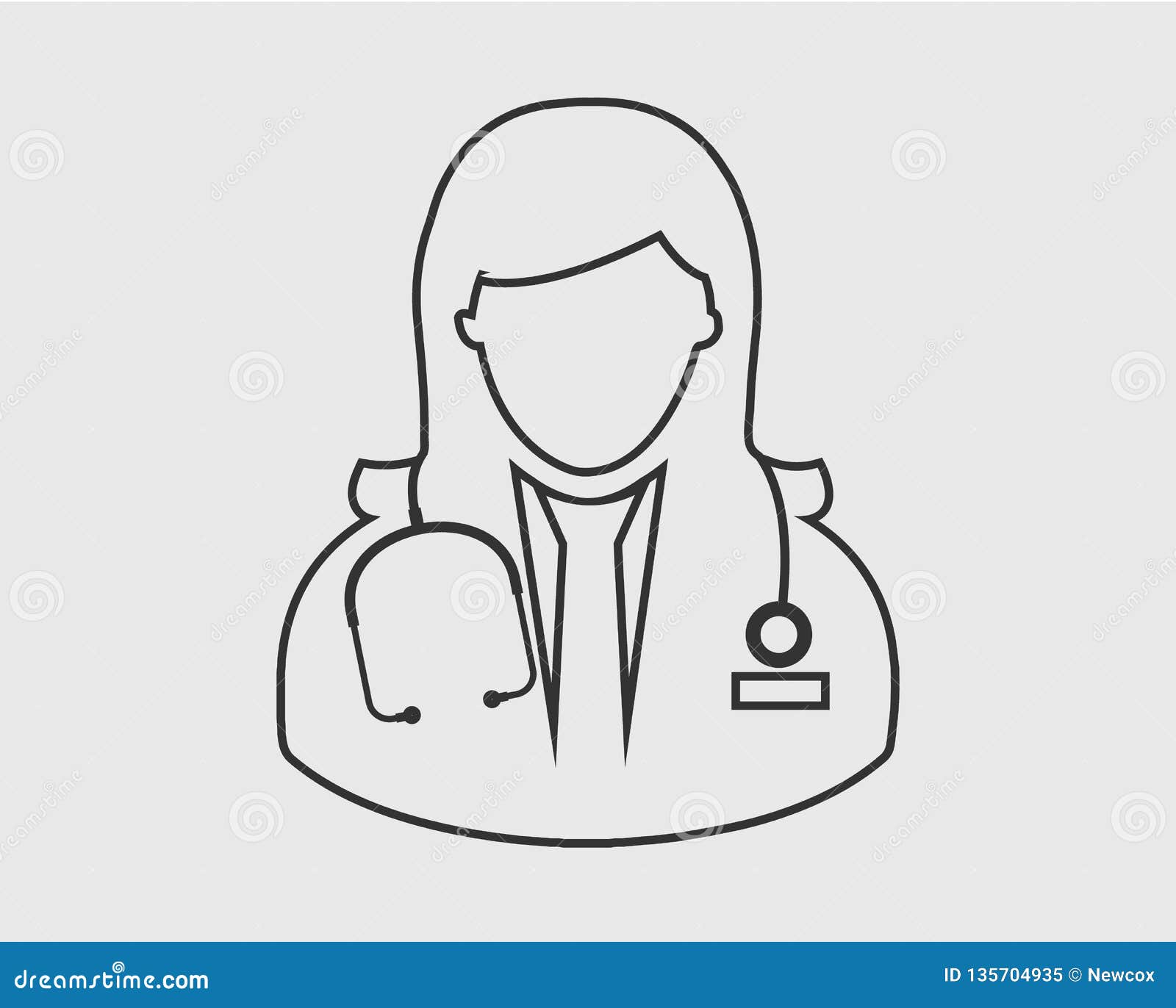 Female Doctor line Icon stock vector. Illustration of staff - 135704935