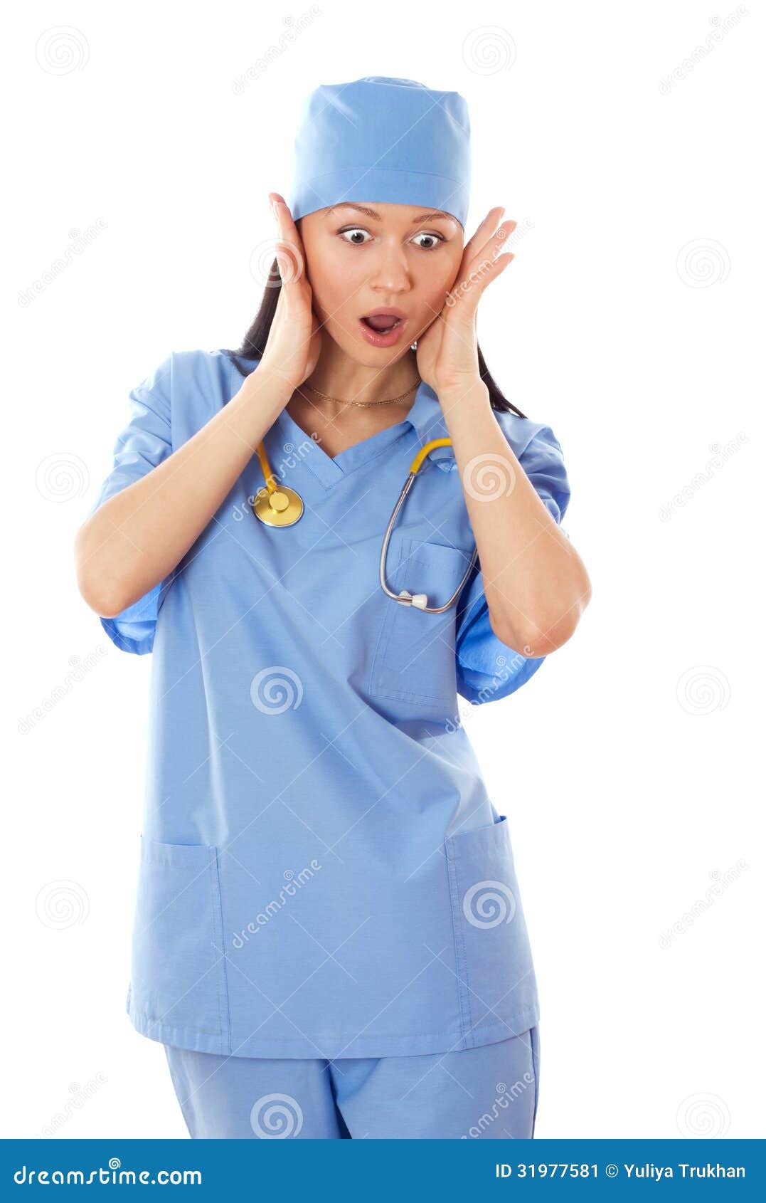 Female Doctor Looking Scared. Stock Image - Image of healthcare ...