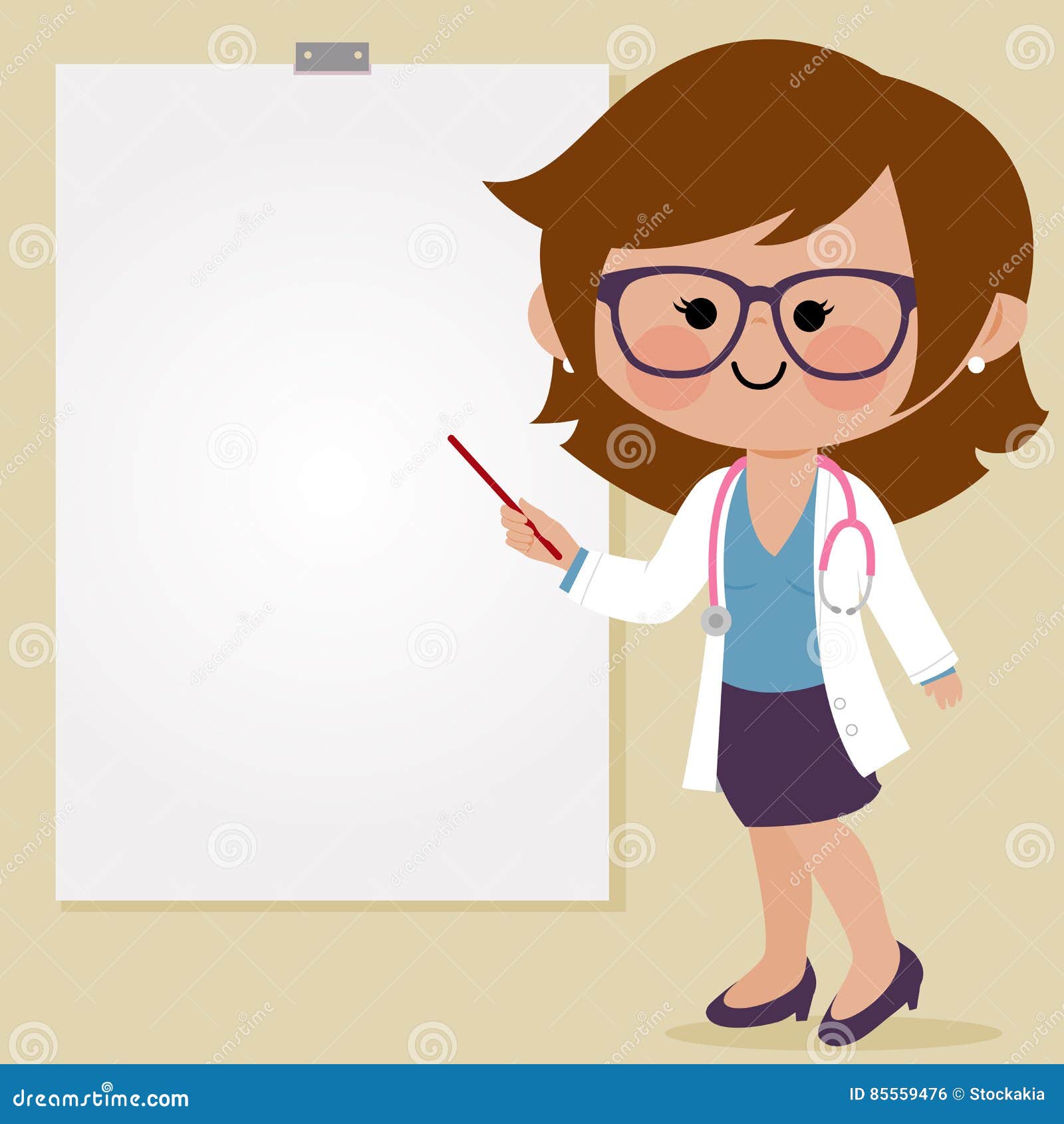 Doctor Making a Presentation Using a White Board. Female Medical Staff ...