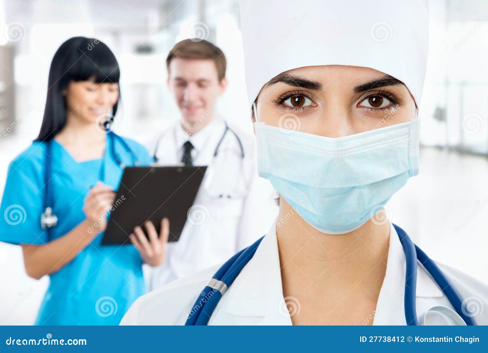 Female doctor in a mask stock photo. Image of care, healthy - 27738412
