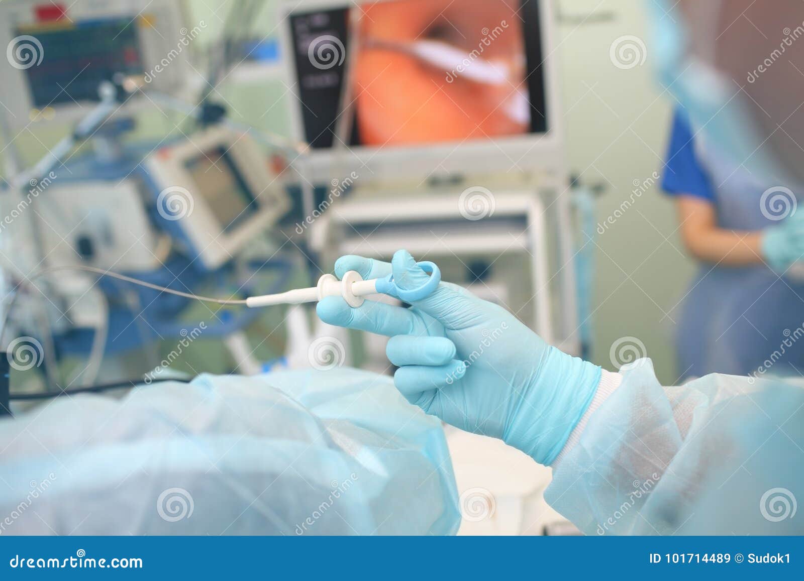 Female Doctor Performs Endoscopy Procedure in the Hospital Stock Image ...