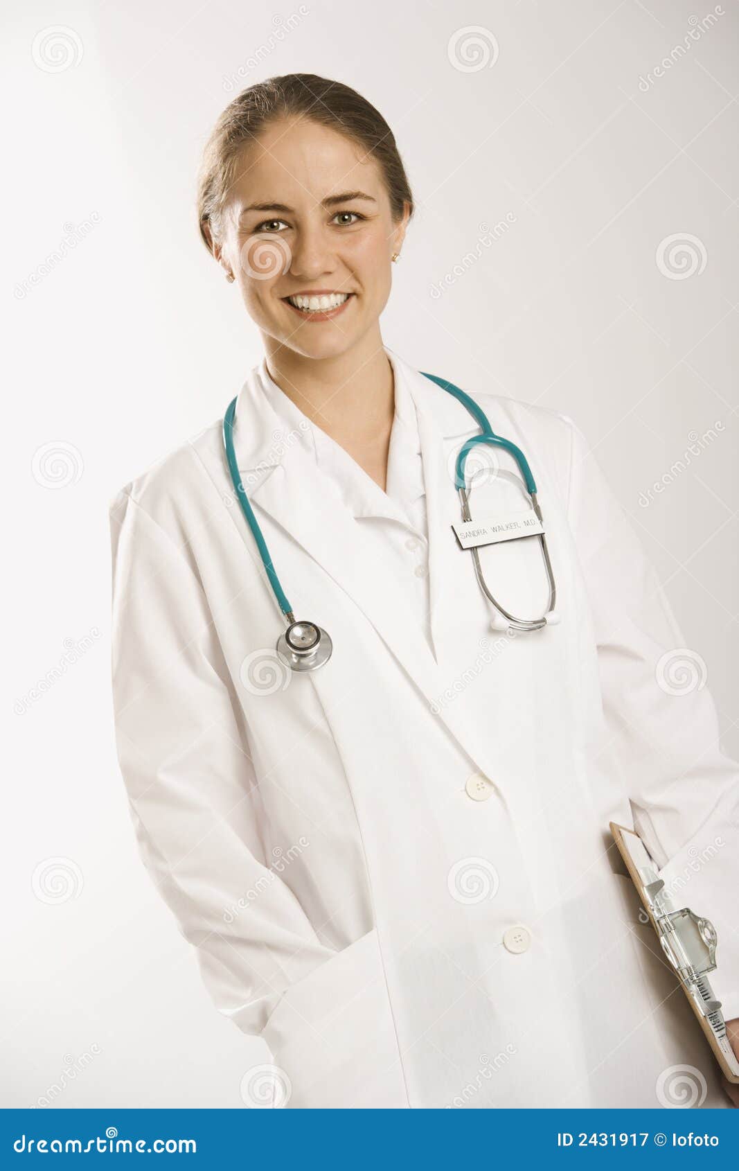 Female doctor portrait. stock image. Image of smiling - 2431917