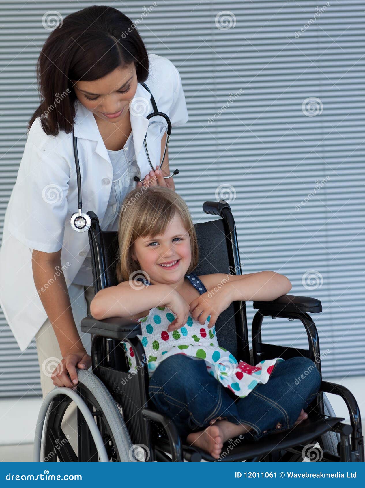 Female Doctor Pushing a Wheelchair Stock Image - Image of medical ...