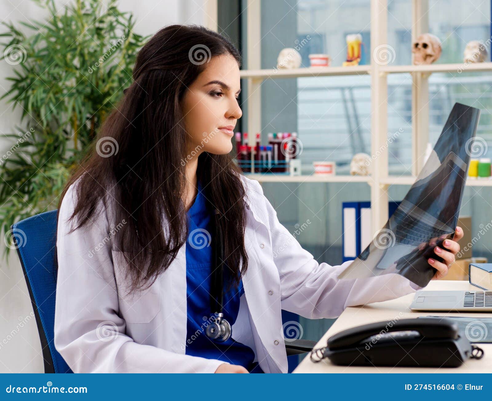 Female Doctor Radiologist Working in the Clinic Stock Photo - Image of ...