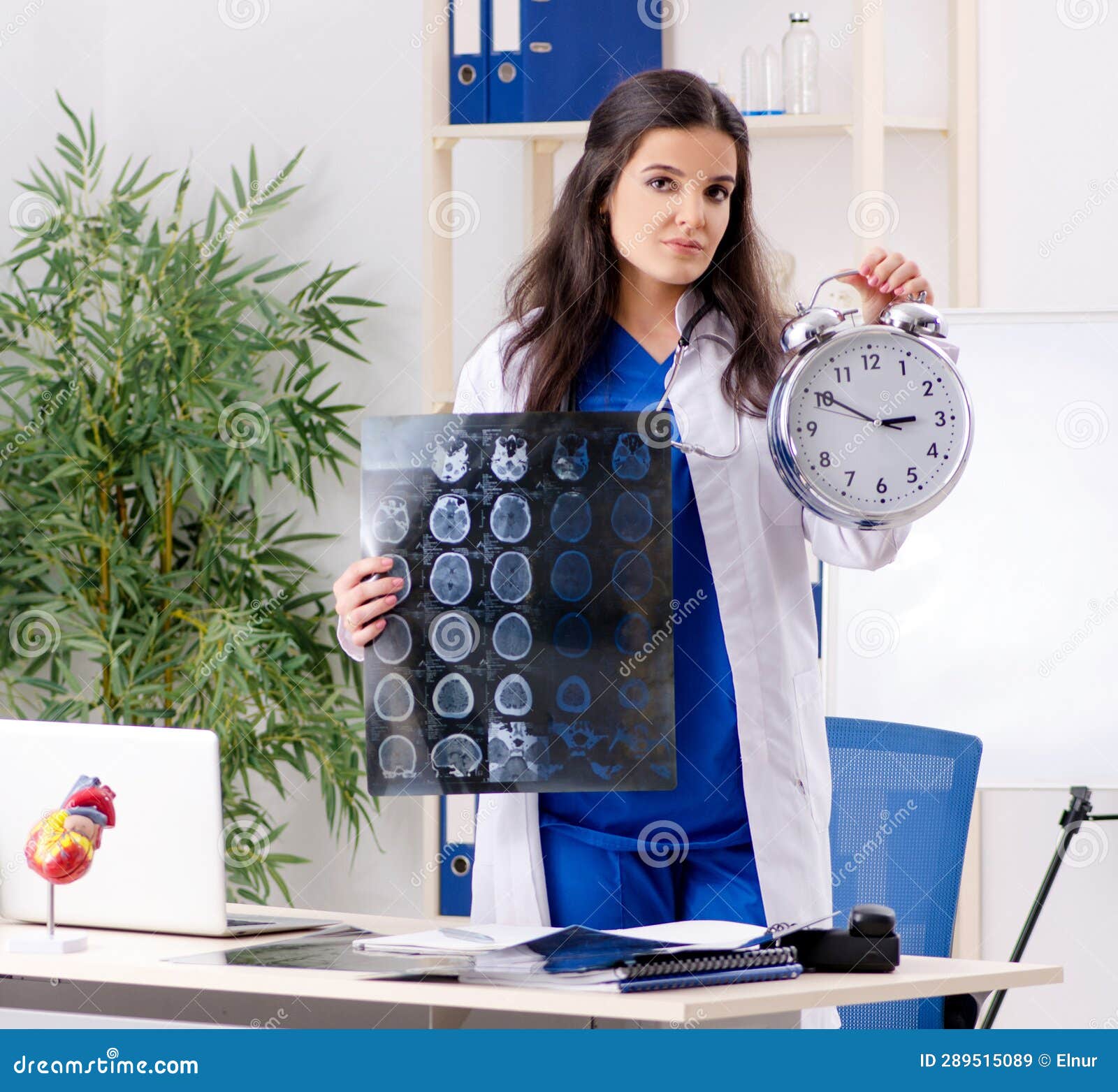 Female Doctor Radiologist Working in the Clinic Stock Image - Image of ...