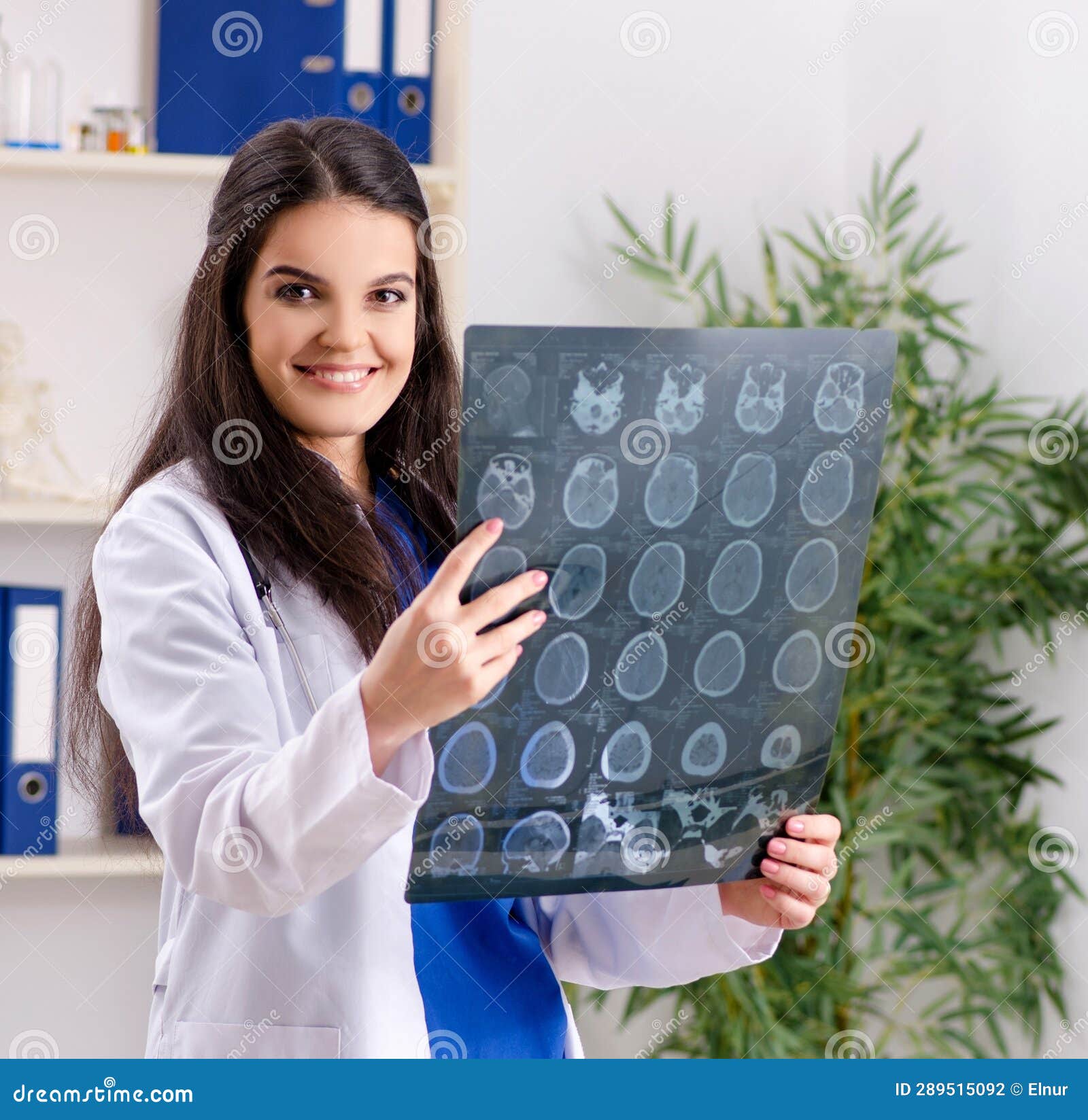 Female Doctor Radiologist Working in the Clinic Stock Photo - Image of ...