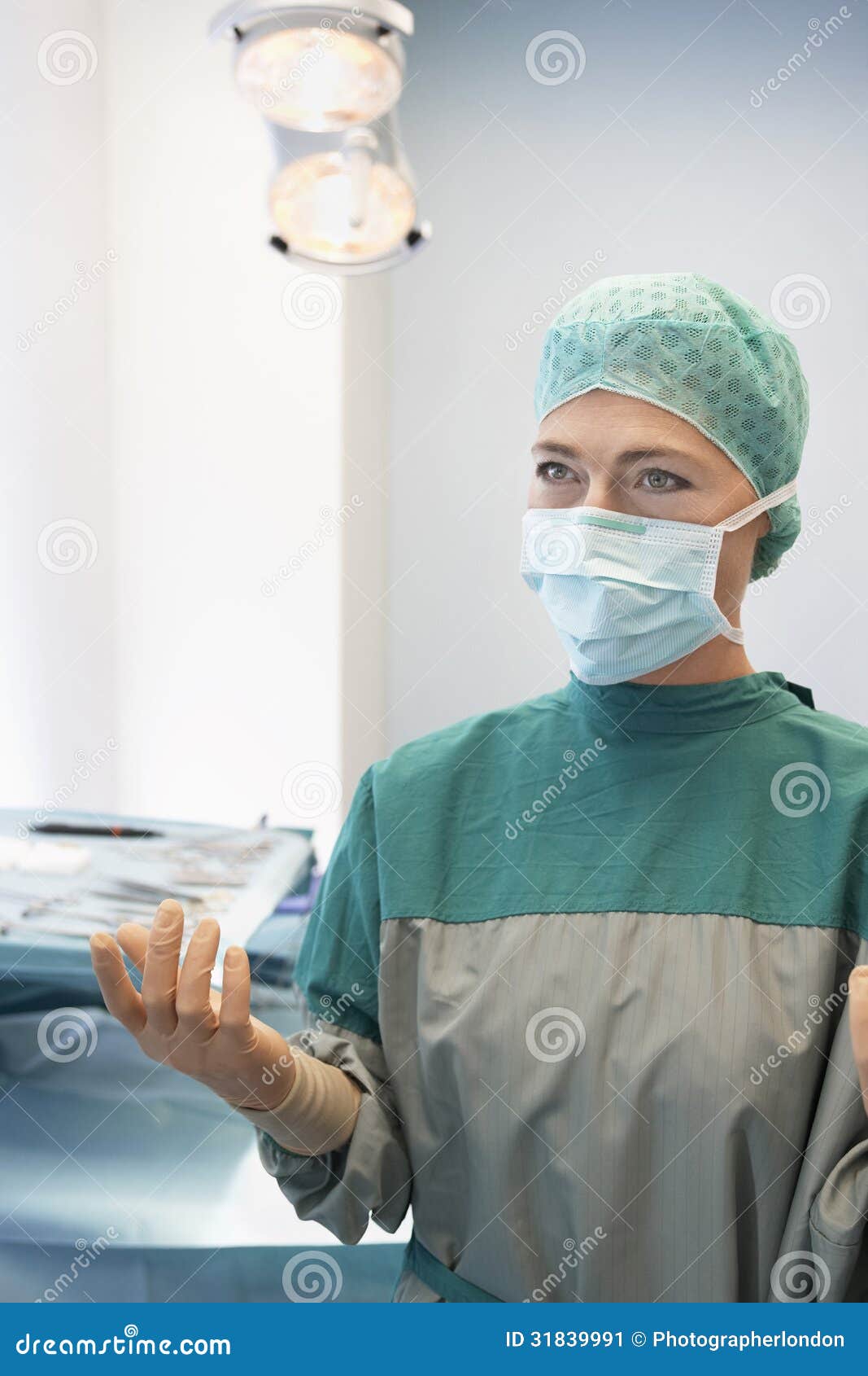Female Doctor Ready for Surgery Stock Image - Image of indoors, germany ...