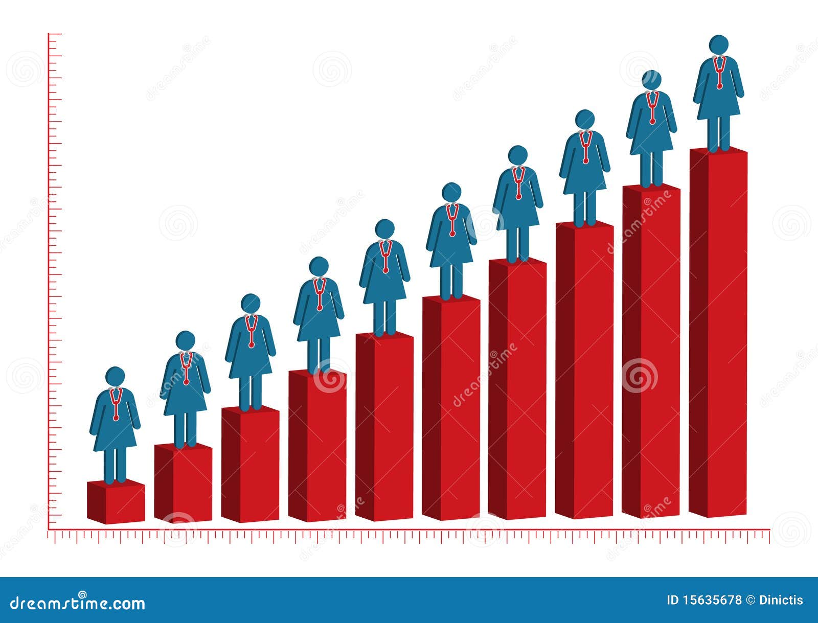 Female Doctor Rise Bar Chart Stock Vector - Illustration of business ...