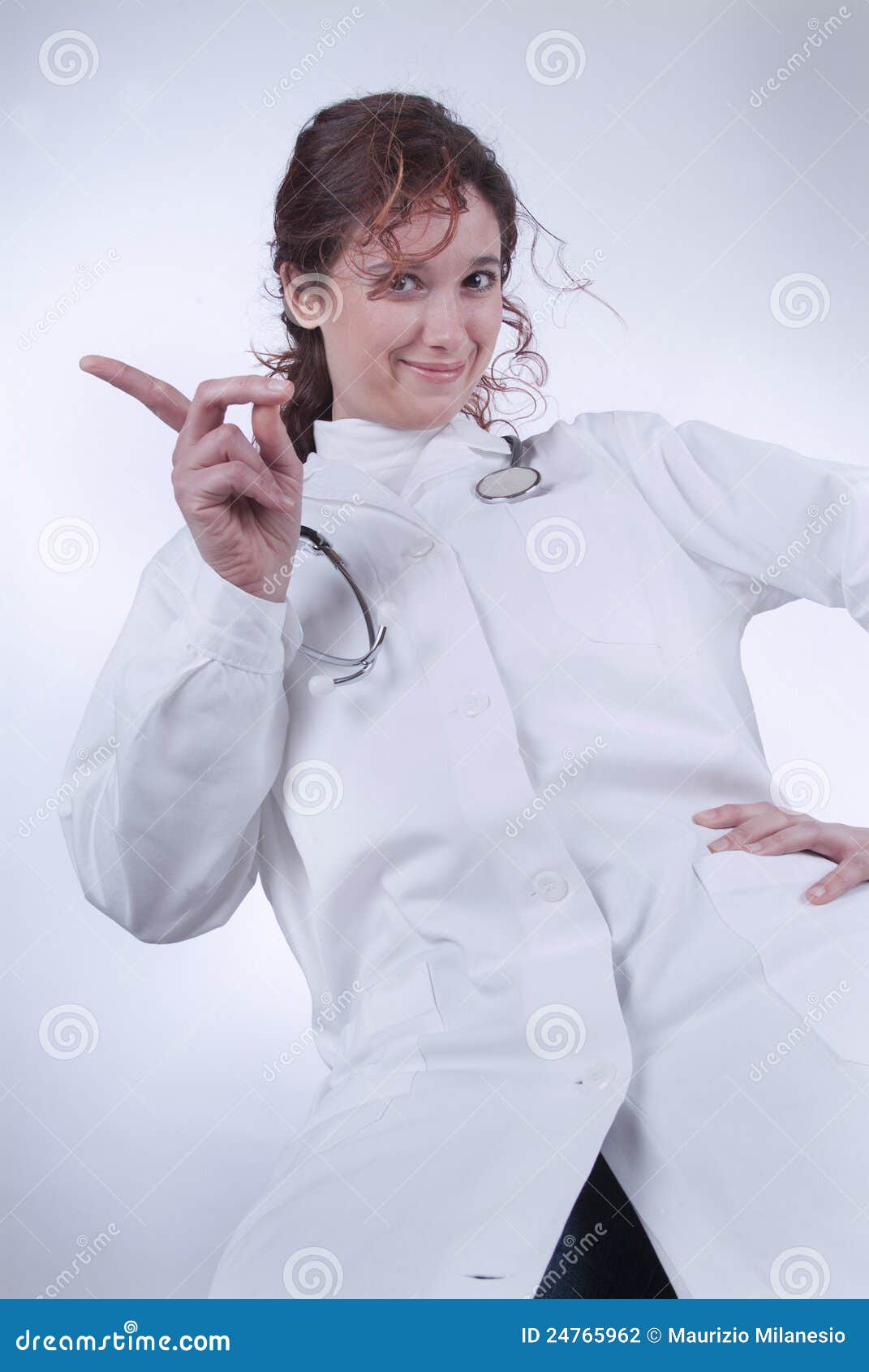 Female Doctor says no stock photo. Image of adult, insane - 24765962