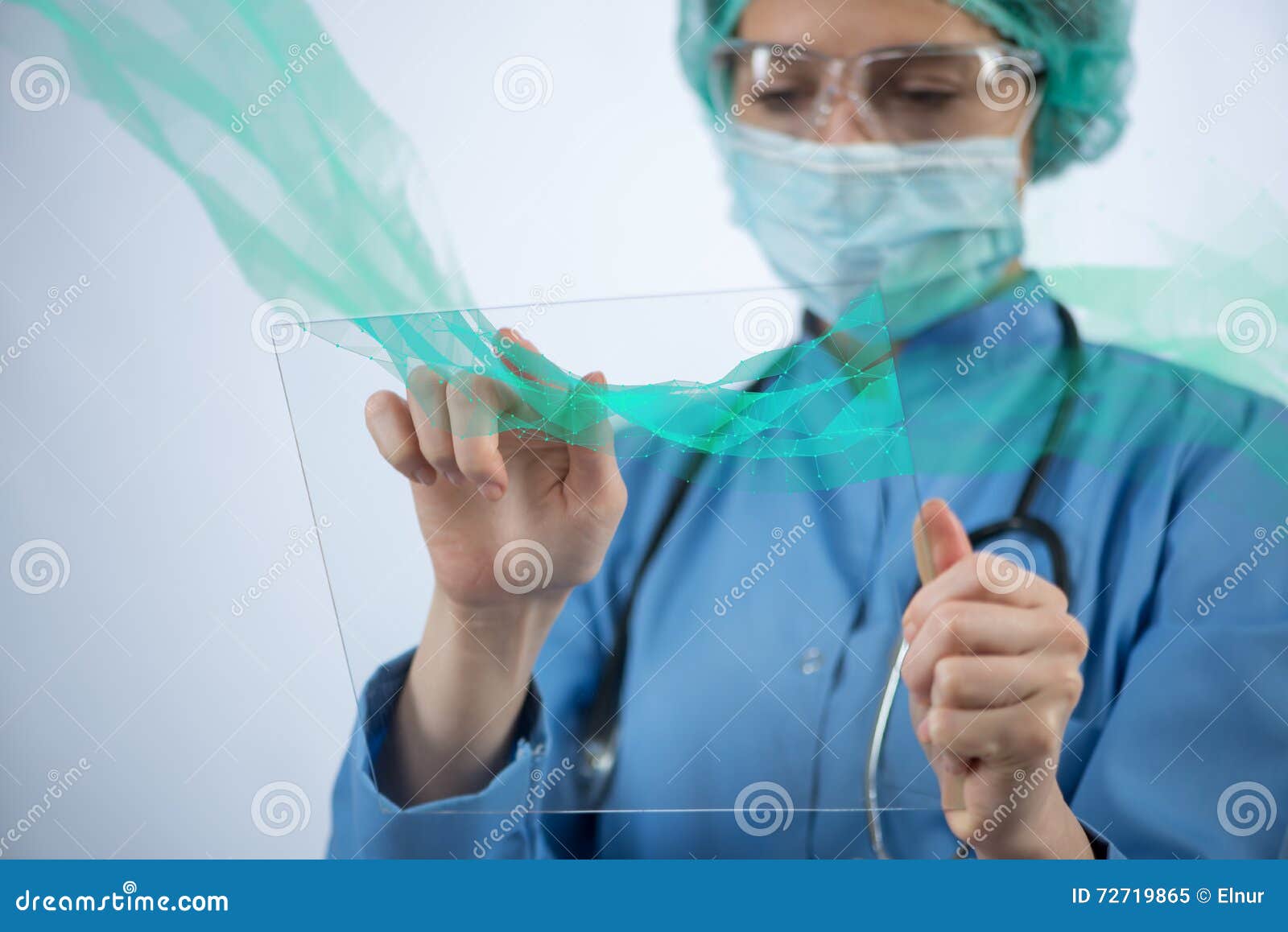The Female Doctor with Set of Abstract Elements Stock Image - Image of ...