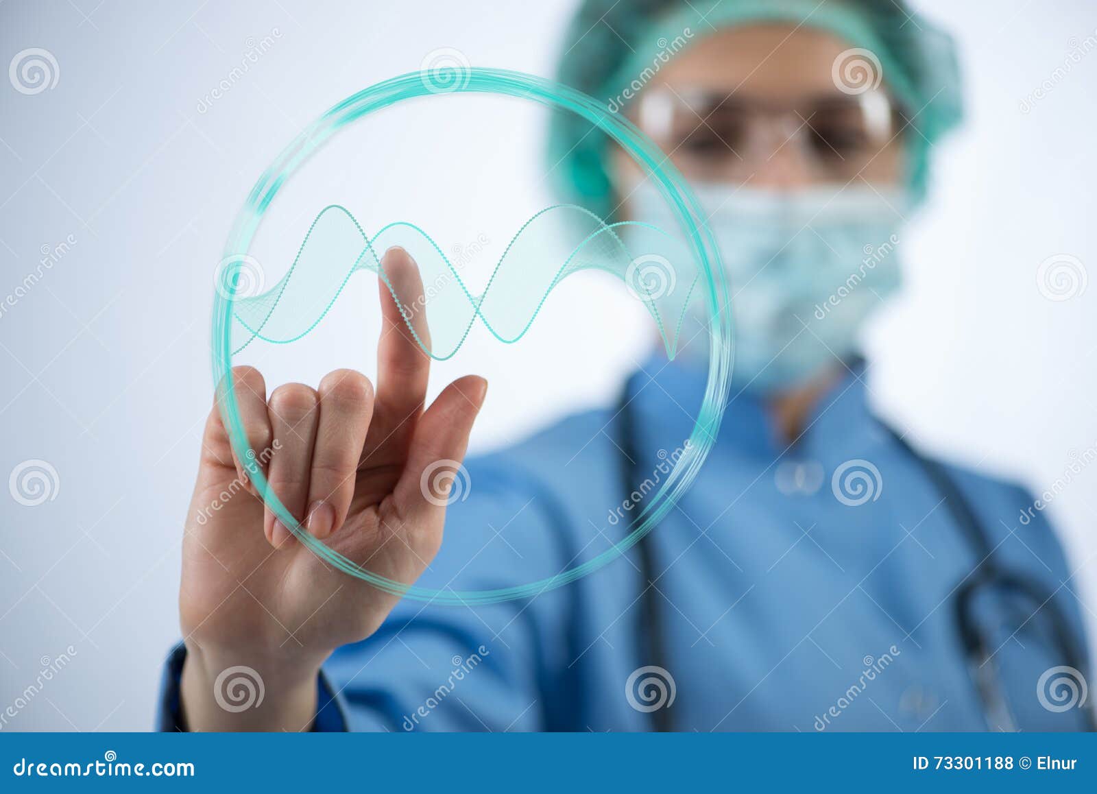 The Female Doctor with Set of Abstract Elements Stock Photo - Image of ...
