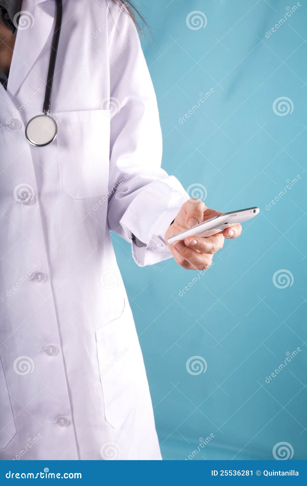 Female Doctor with Smartphone Stock Image - Image of connect, call ...