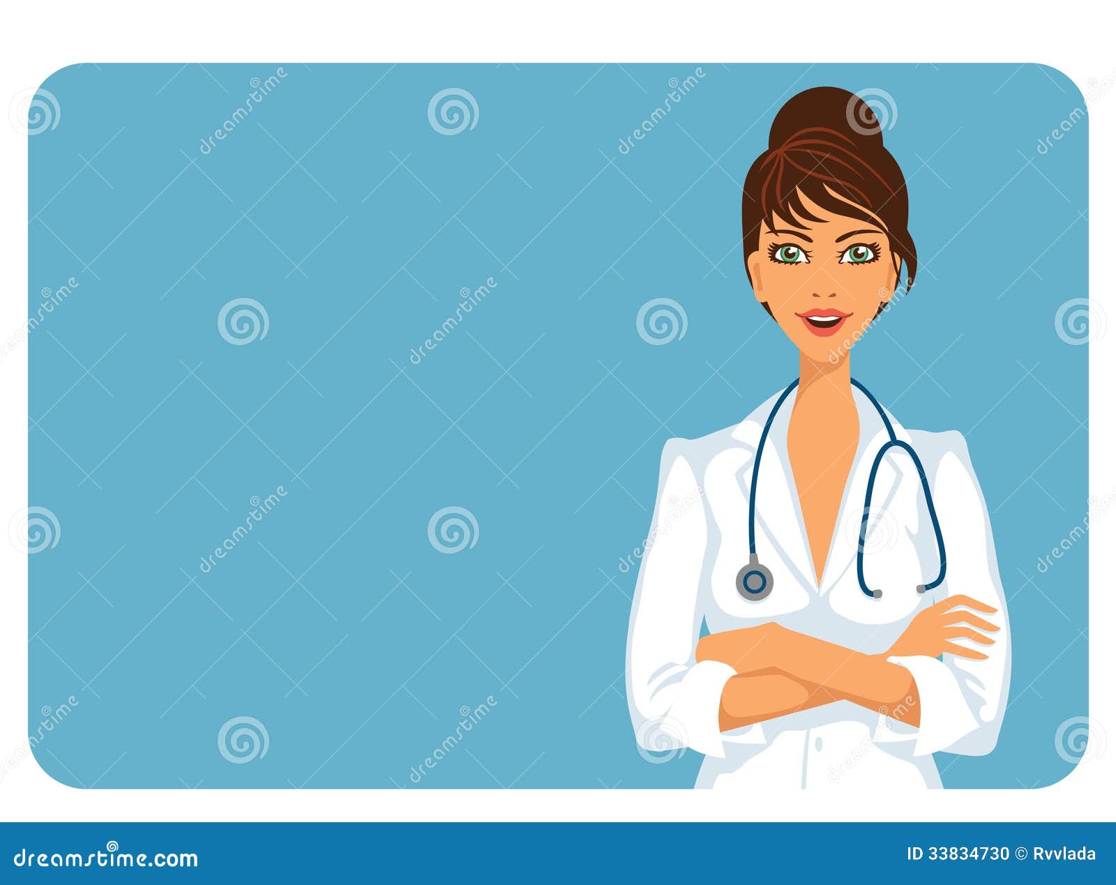 Female doctor smiling stock vector. Illustration of brown - 33834730