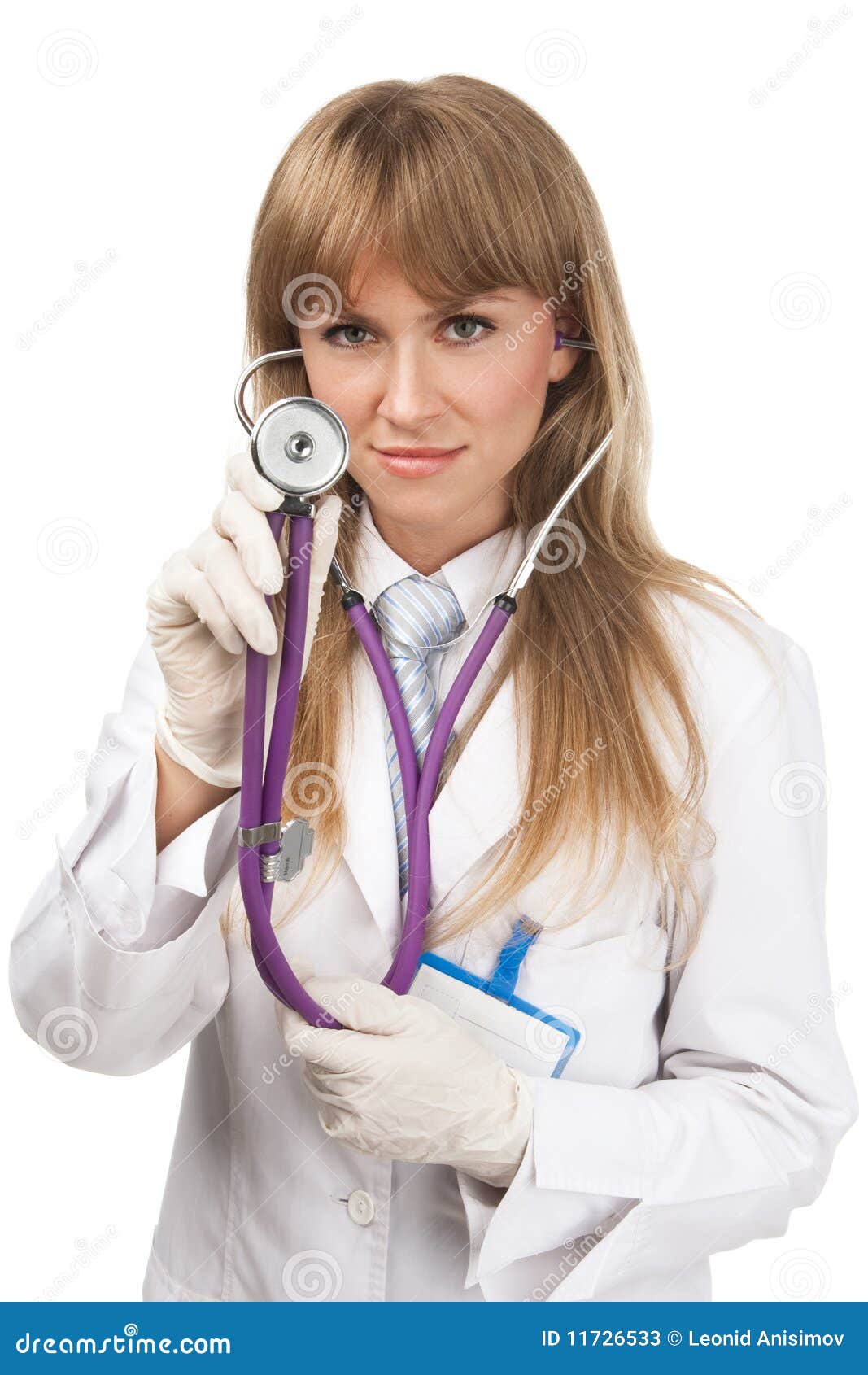 Female Doctor with the Stethoscope Stock Image - Image of working ...