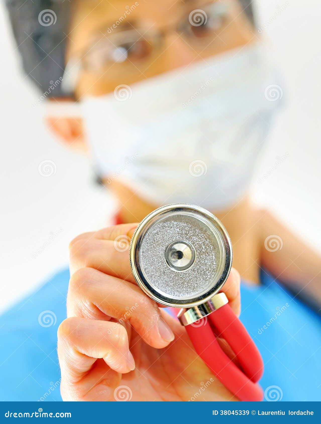 Female Doctor with Stethoscope Stock Image - Image of blue, confident ...