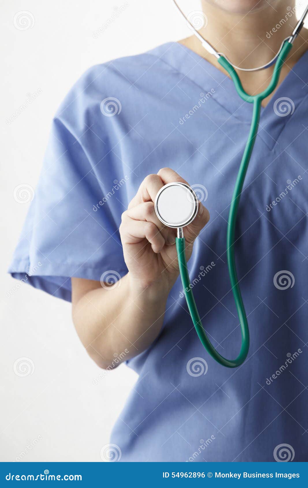 Female Doctor with Stethoscope Cropped Studio Shot Stock Photo - Image ...