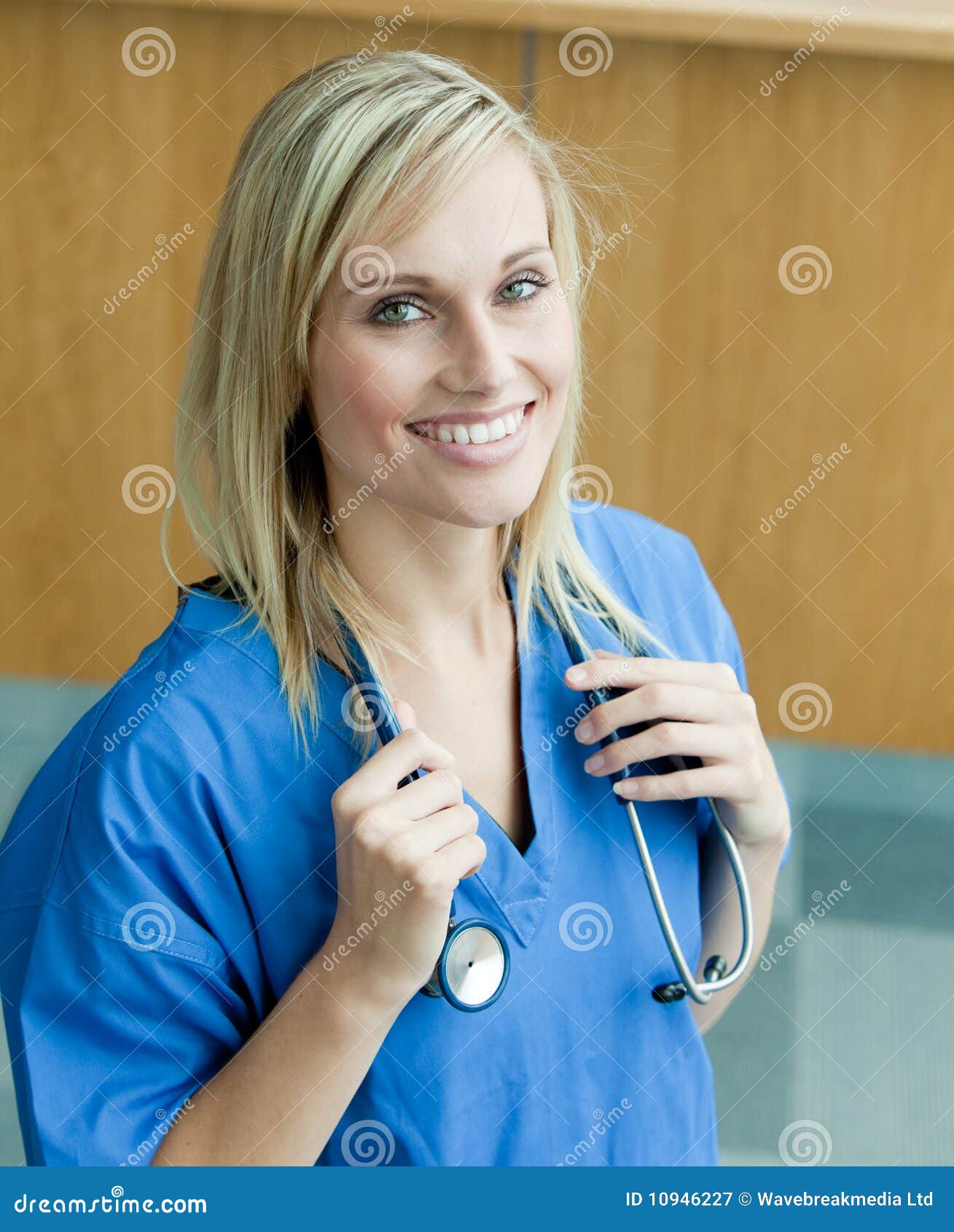 Female Doctor with a Stethoscope and Smiling Stock Image - Image of ...