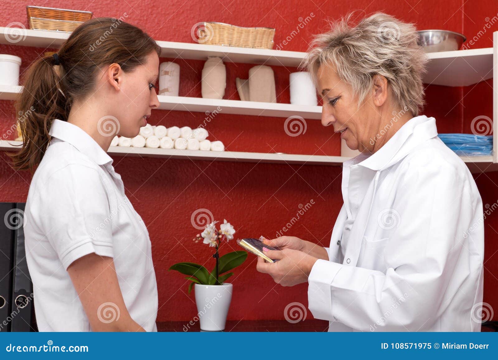 Female Doctor and Student in an Office Stock Image - Image of patients ...