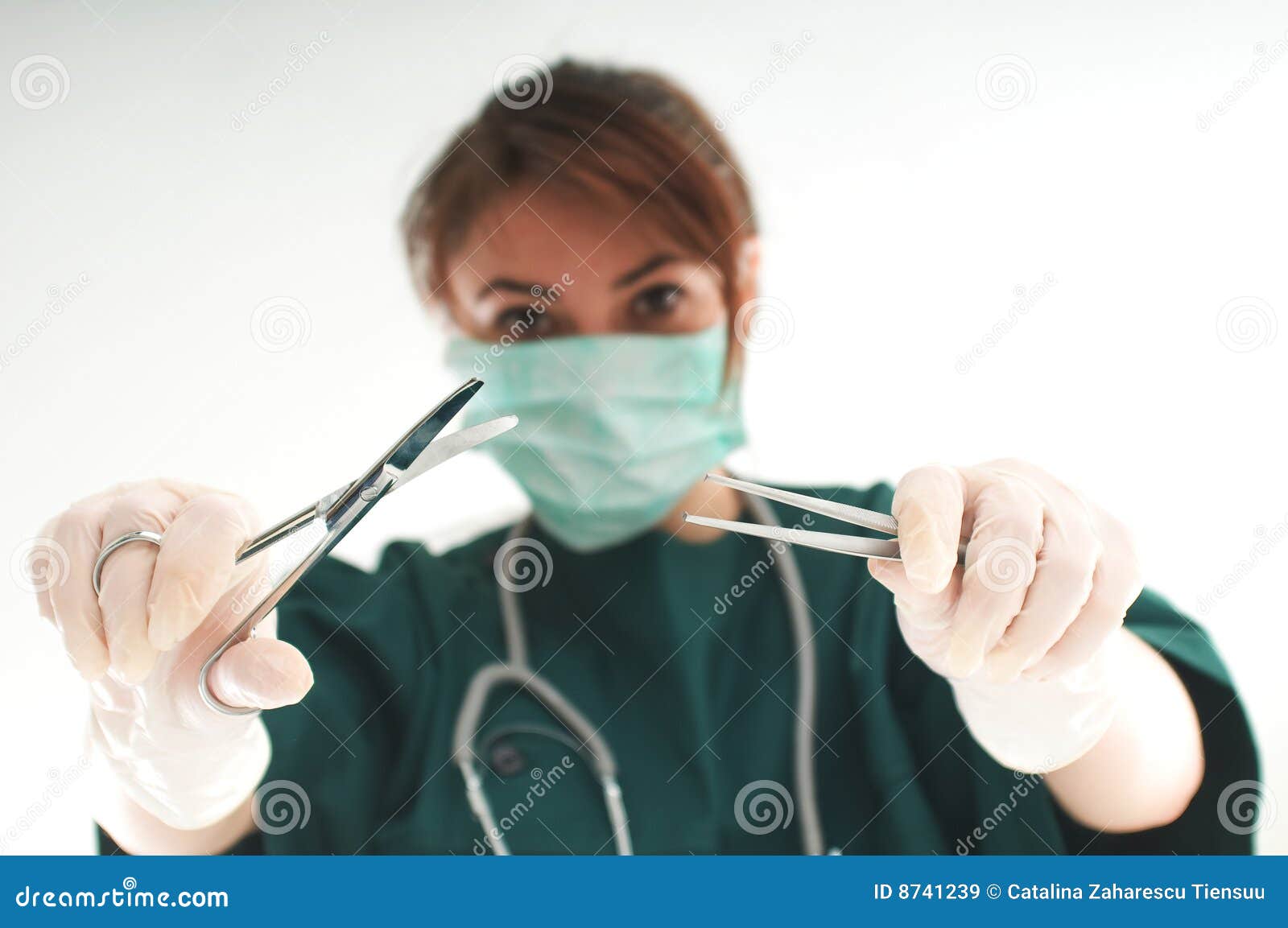 Female doctor in surgery stock image. Image of holding - 8741239