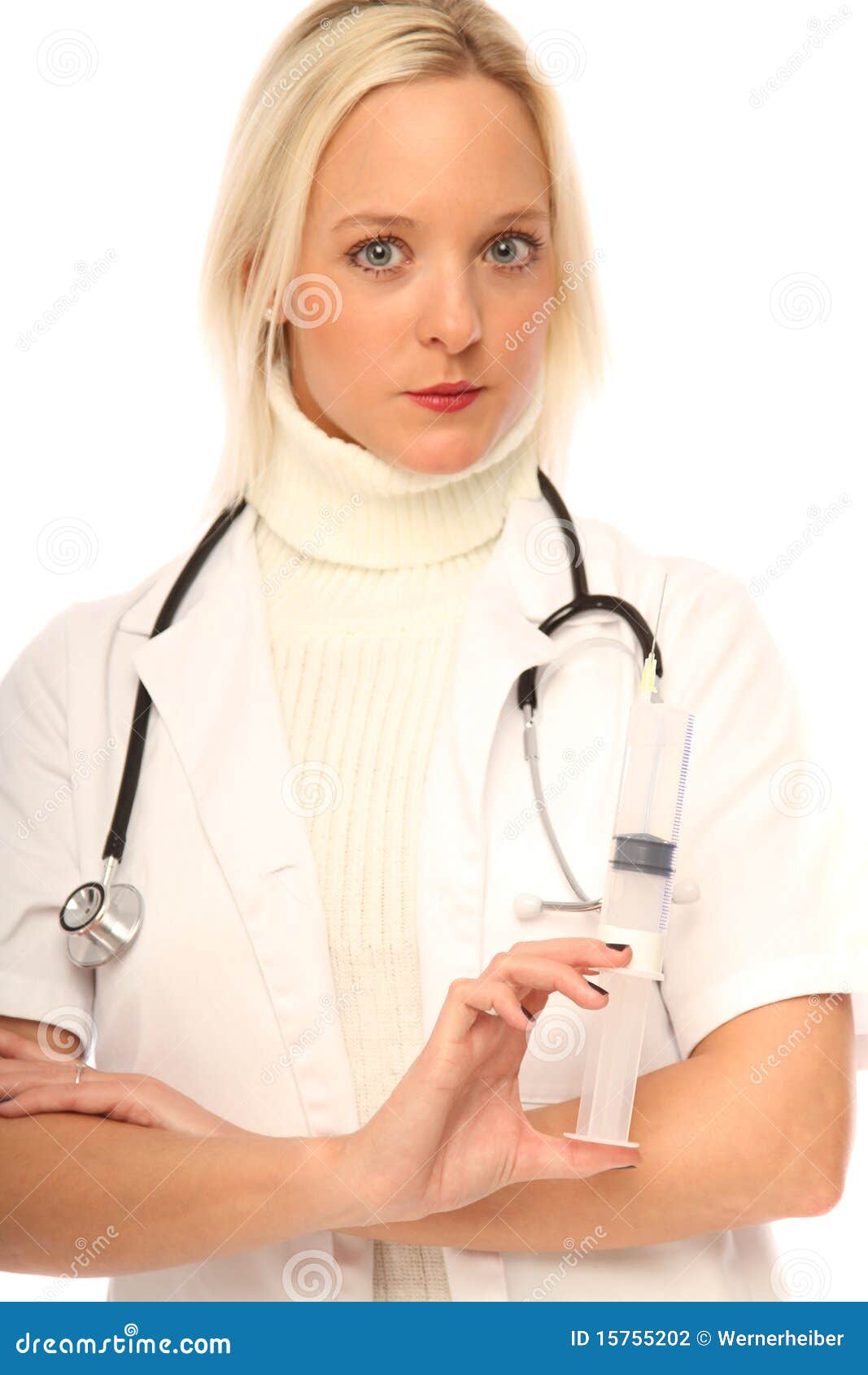 Female Doctor with a Syringe Stock Photo - Image of injection, female ...