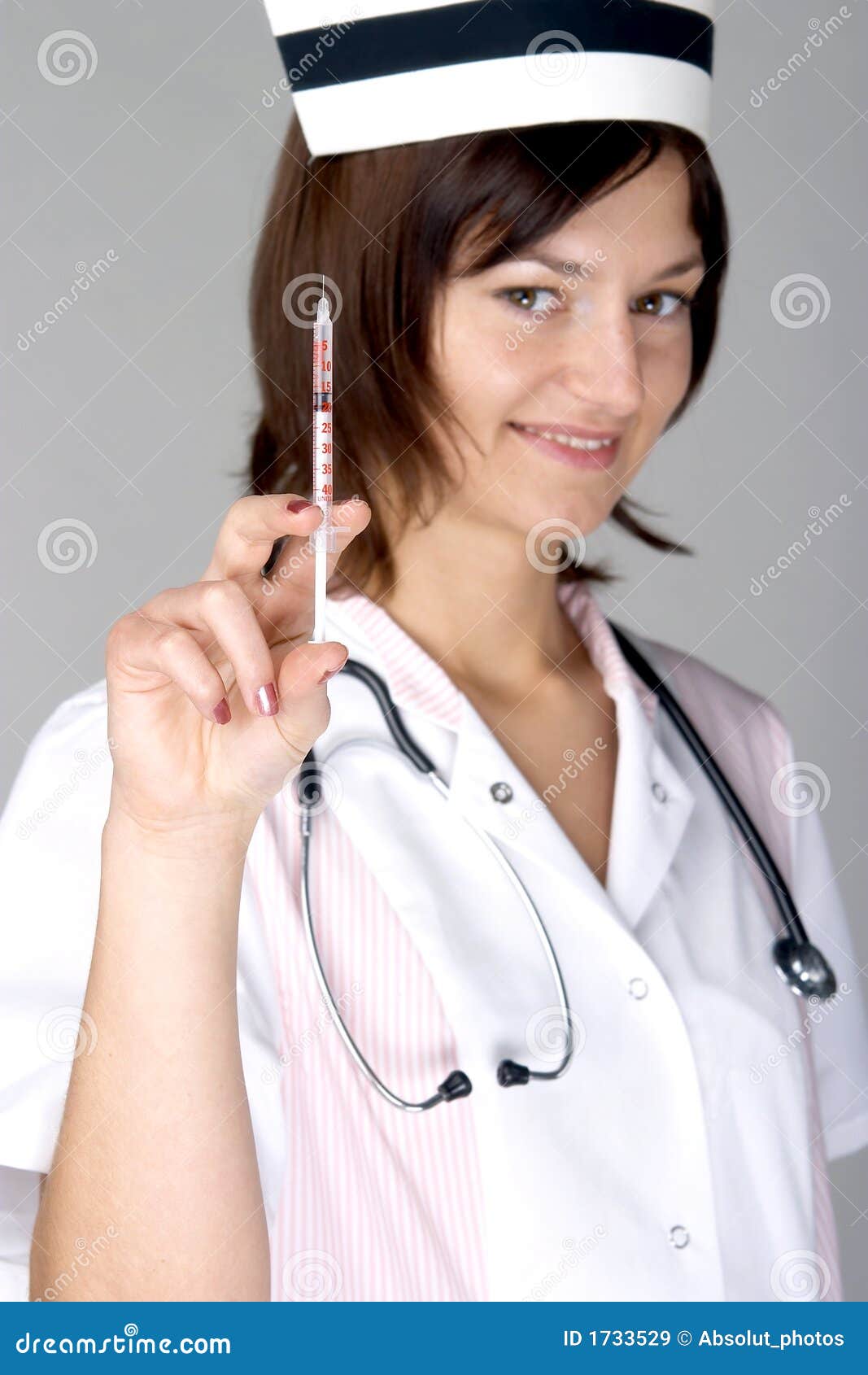 Female doctor with syringe stock image. Image of medicine - 1733529