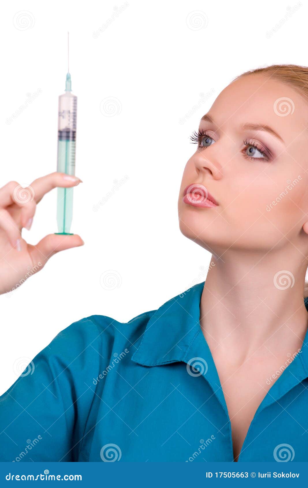 Female Doctor With A Syringe Stock Image - Image of practice, person ...