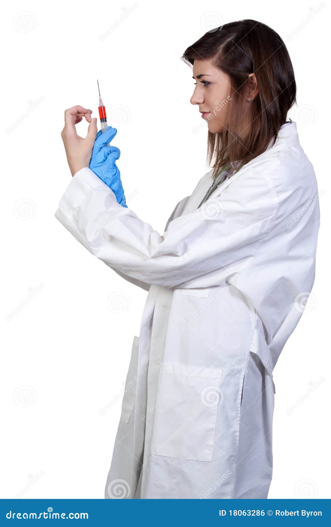 Female Doctor with Syringe stock photo. Image of female - 18063286