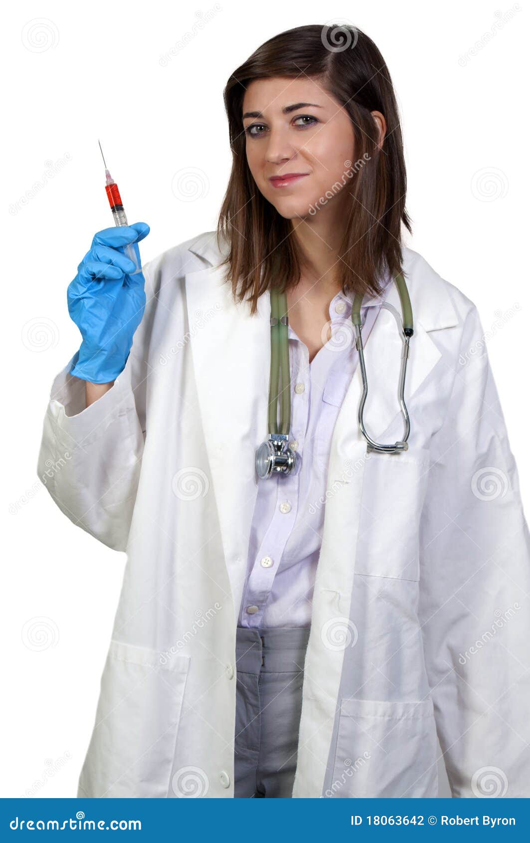 Female Doctor with Syringe stock photo. Image of professional - 18063642