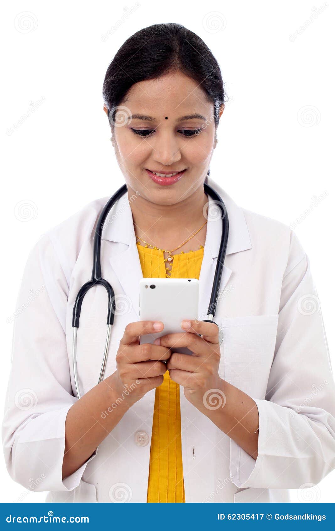 Female Doctor Text Messaging Stock Image - Image of device, asian: 62305417