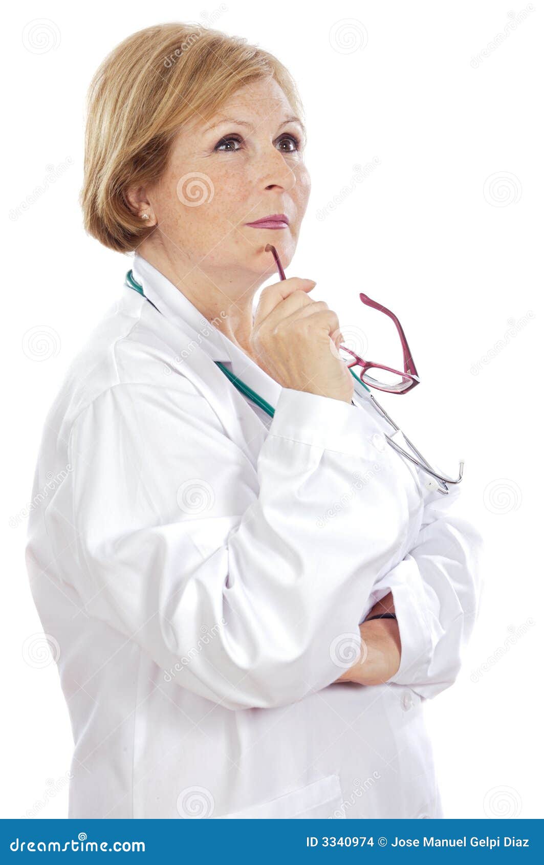 Female doctor thinking stock photo. Image of girl, hospital - 3340974