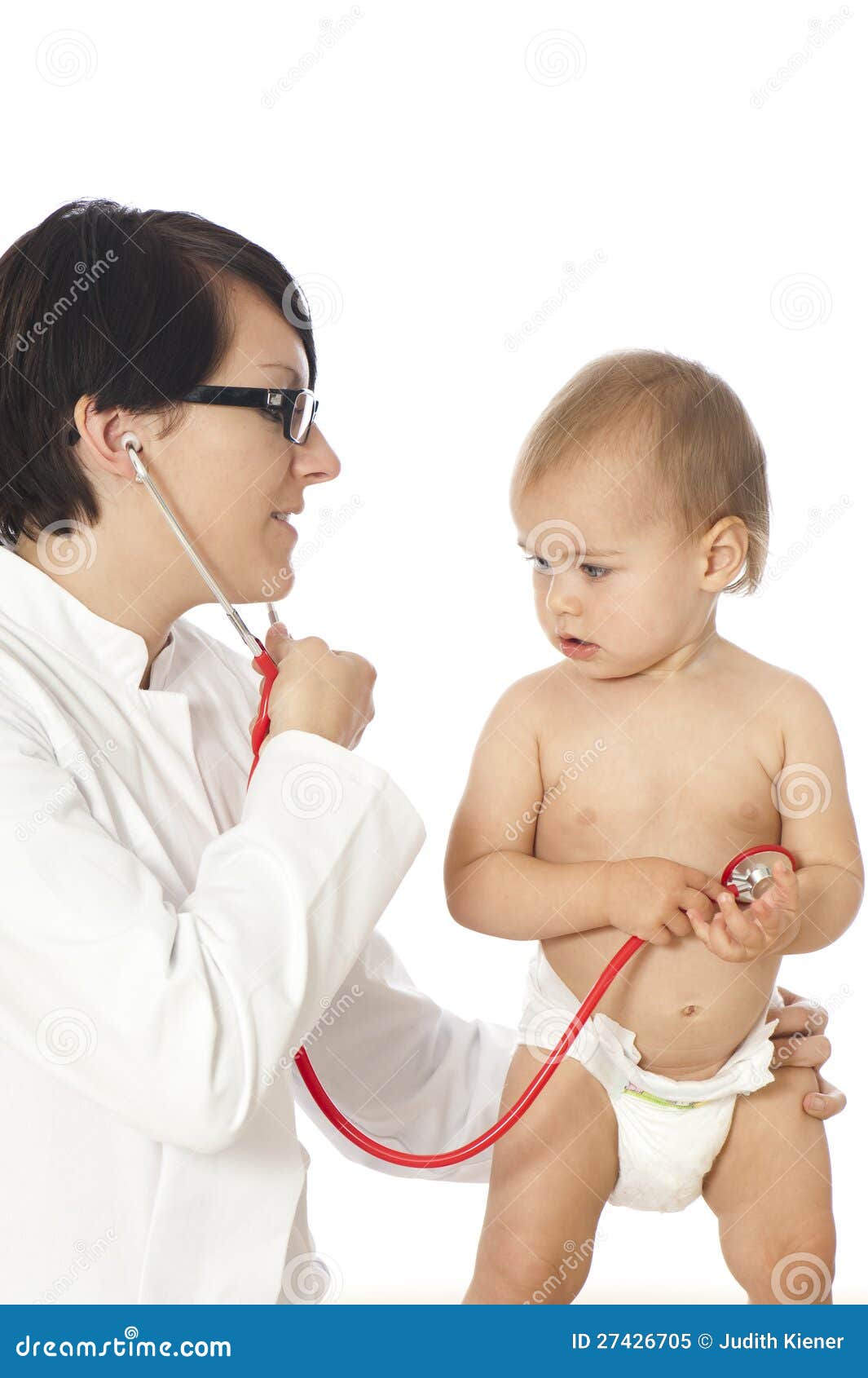 Female doctor with toddler stock image. Image of medicinal - 27426705