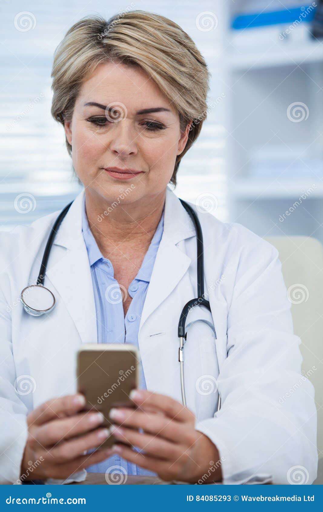 Female Doctor Using Mobile Phone Stock Image - Image of expertise ...