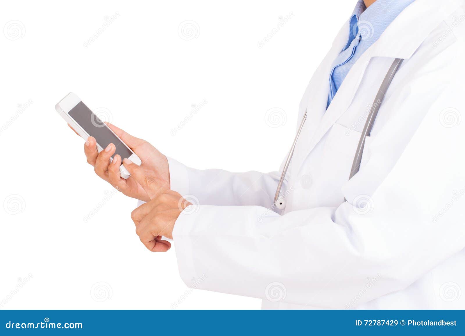 Female Doctor Using Smartphone Stock Image - Image of care, connection ...