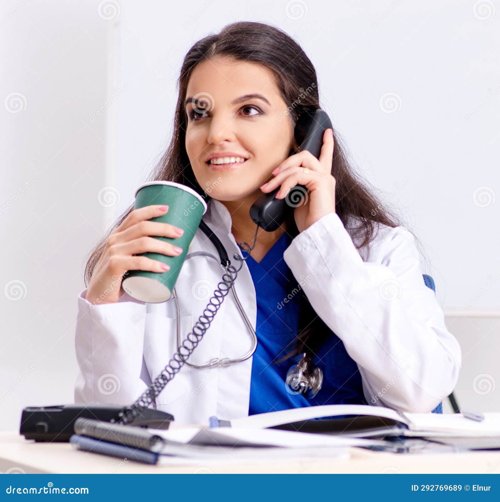Female Doctor Working in the Clinic Stock Image - Image of care, doctor ...