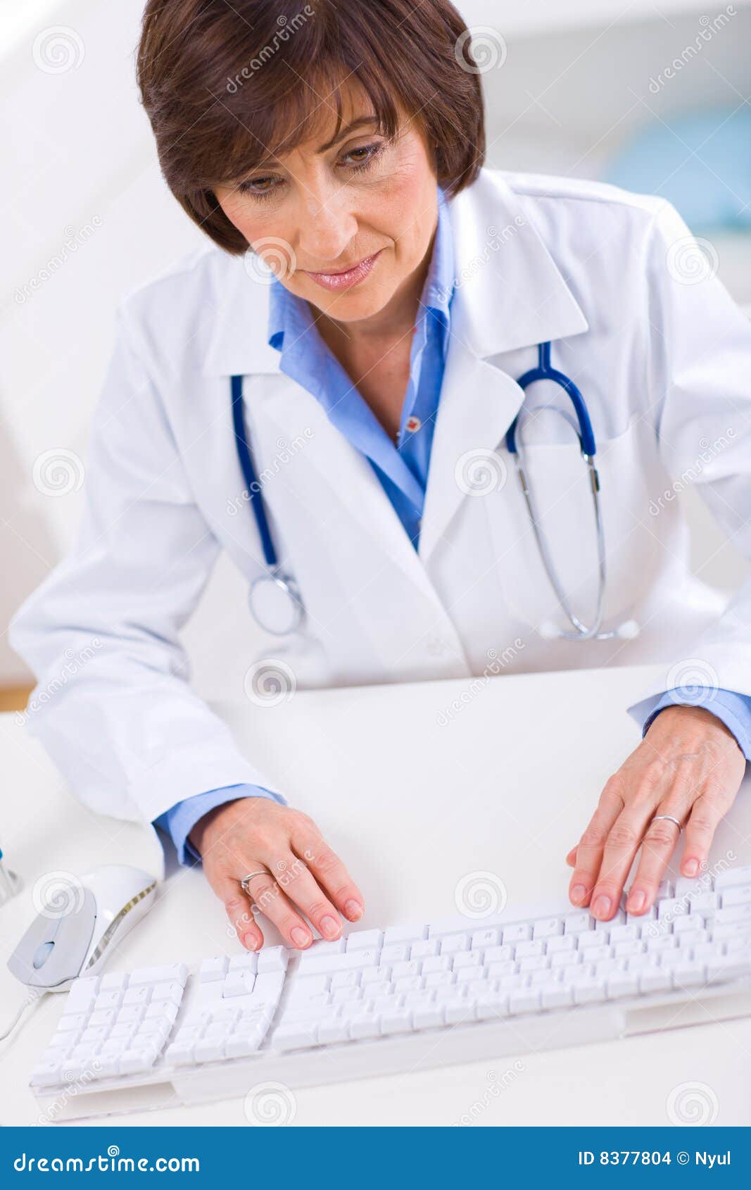 Female Doctor Working at Office Stock Photo - Image of female ...