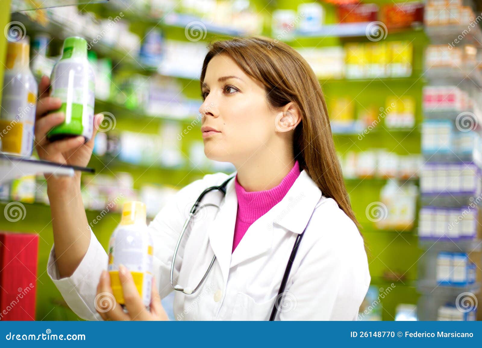 Female Doctor Working in Pharmachy Stock Photo - Image of happy, intern ...