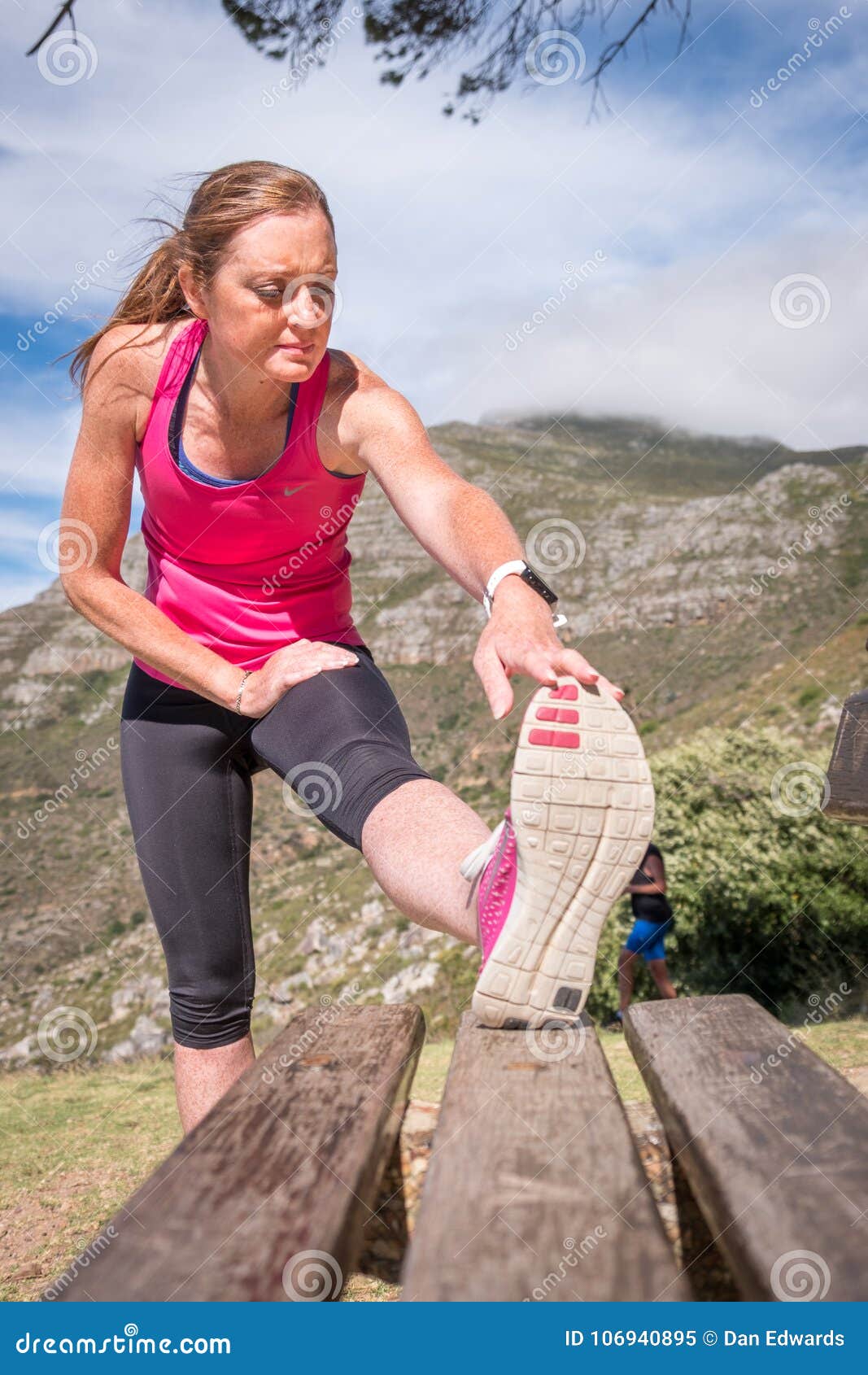 Female Doing a Hamstring Stretch Stock Image - Image of cool, healthy ...