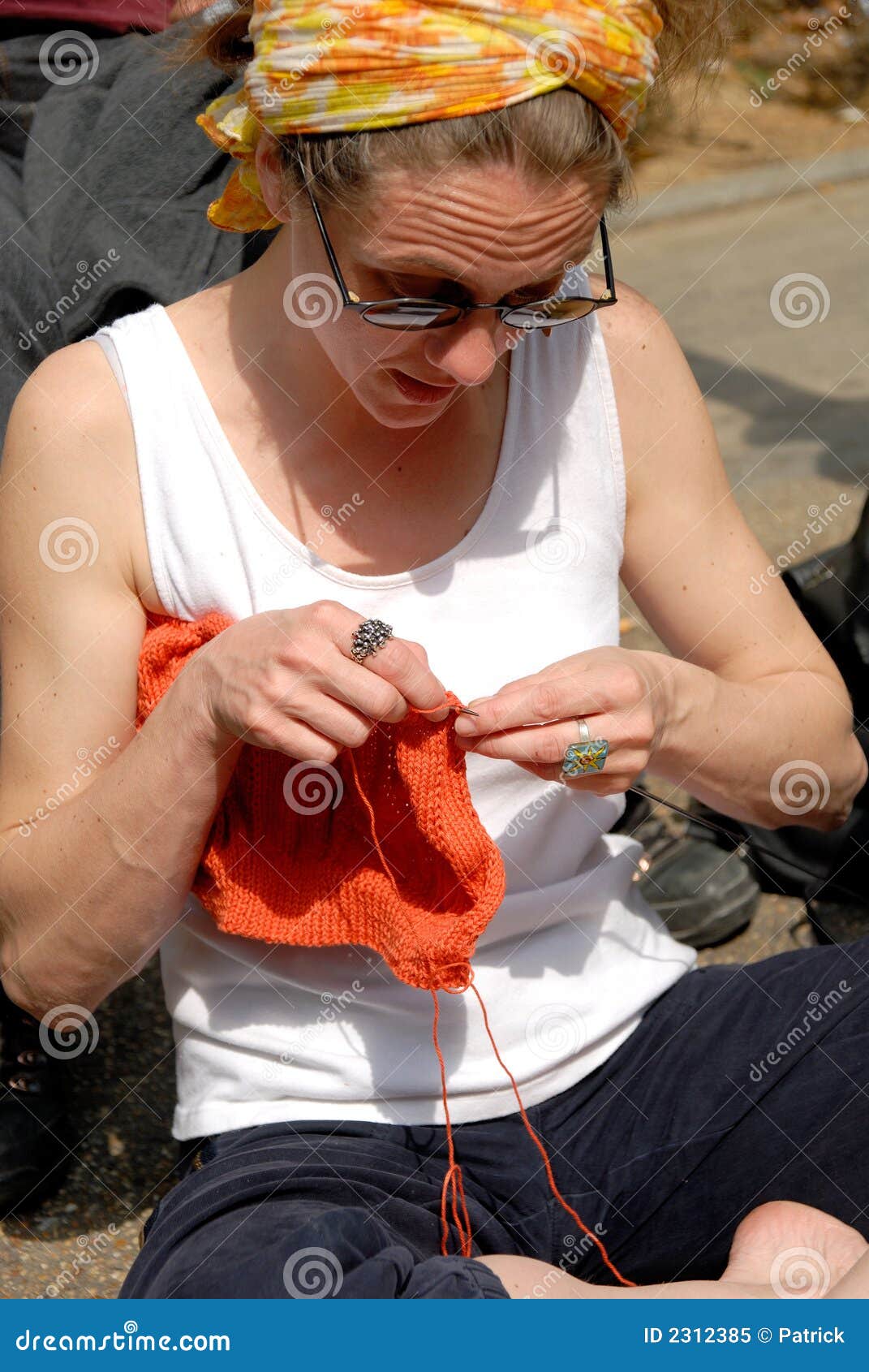 Female doing knitting work stock image. Image of people - 2312385
