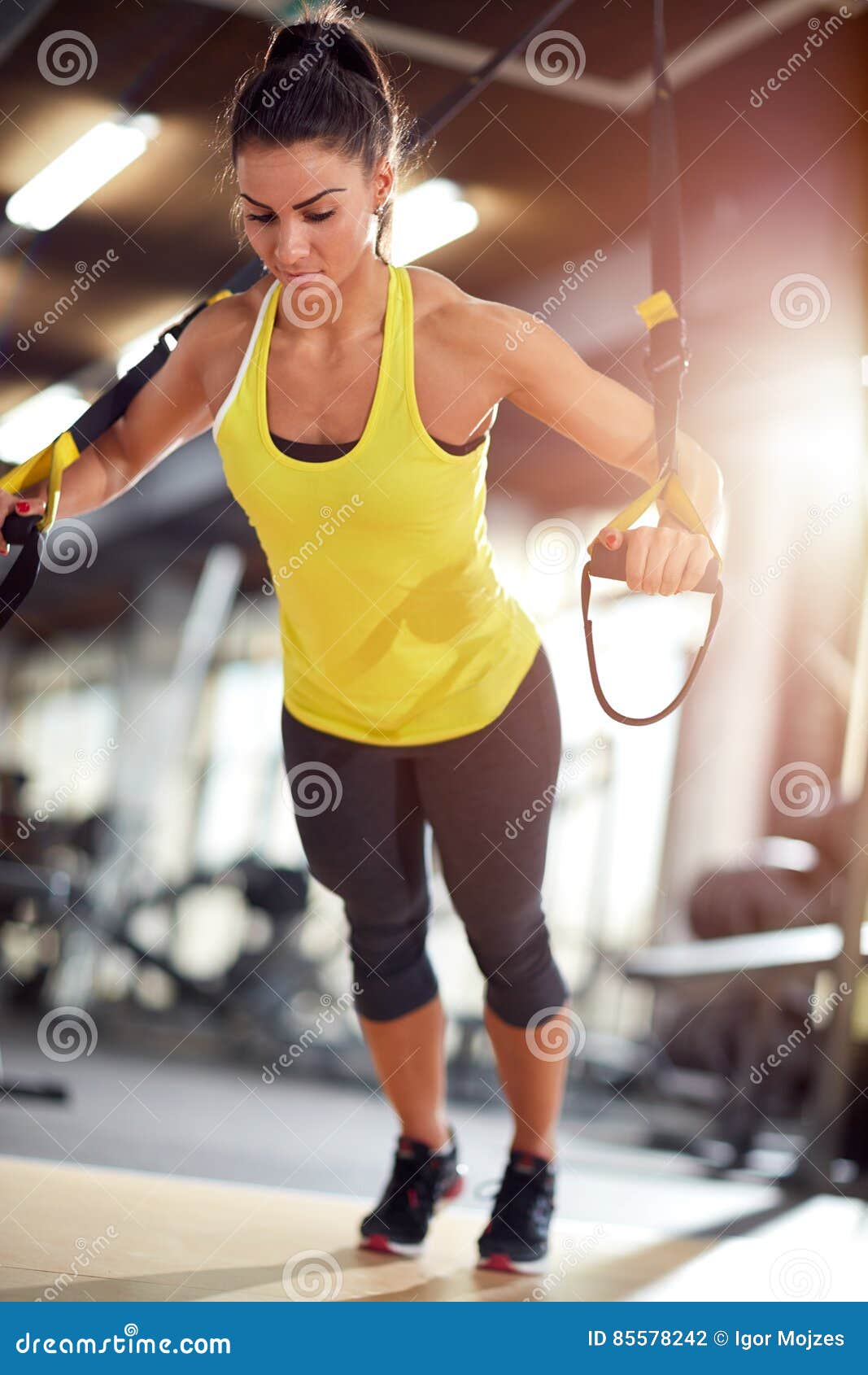 Female Doing Push Ups in Gym Stock Photo - Image of hard, shape: 85578242