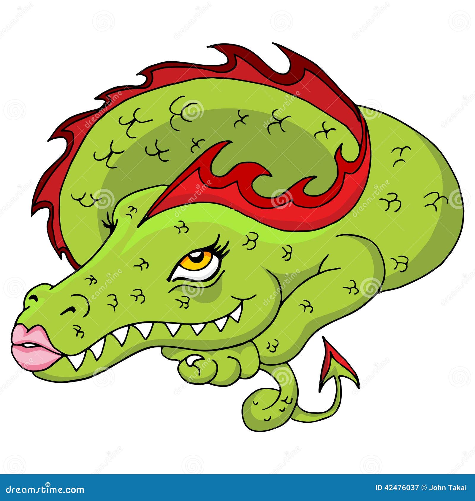Female Dragon stock vector. Illustration of cartoon, clip - 42476037