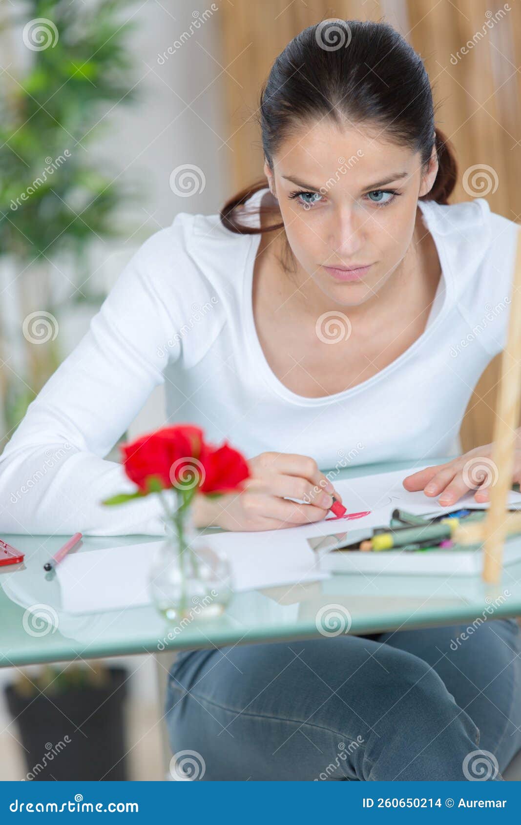 Female Drawing Creative Business Sketch in Notepad Stock Photo - Image ...