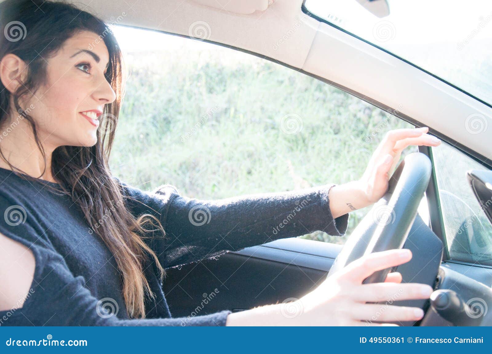 Female Driver in a Bad Situation Stock Image - Image of utilitarian ...