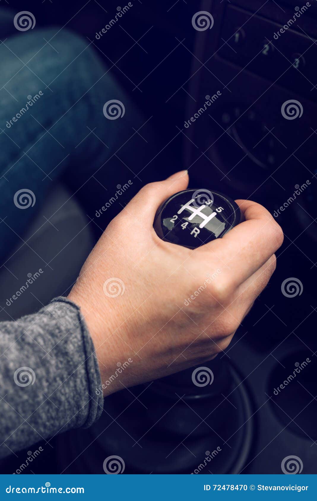 Female Driver Hand Shifting Gear Manually Stock Photo - Image of auto ...