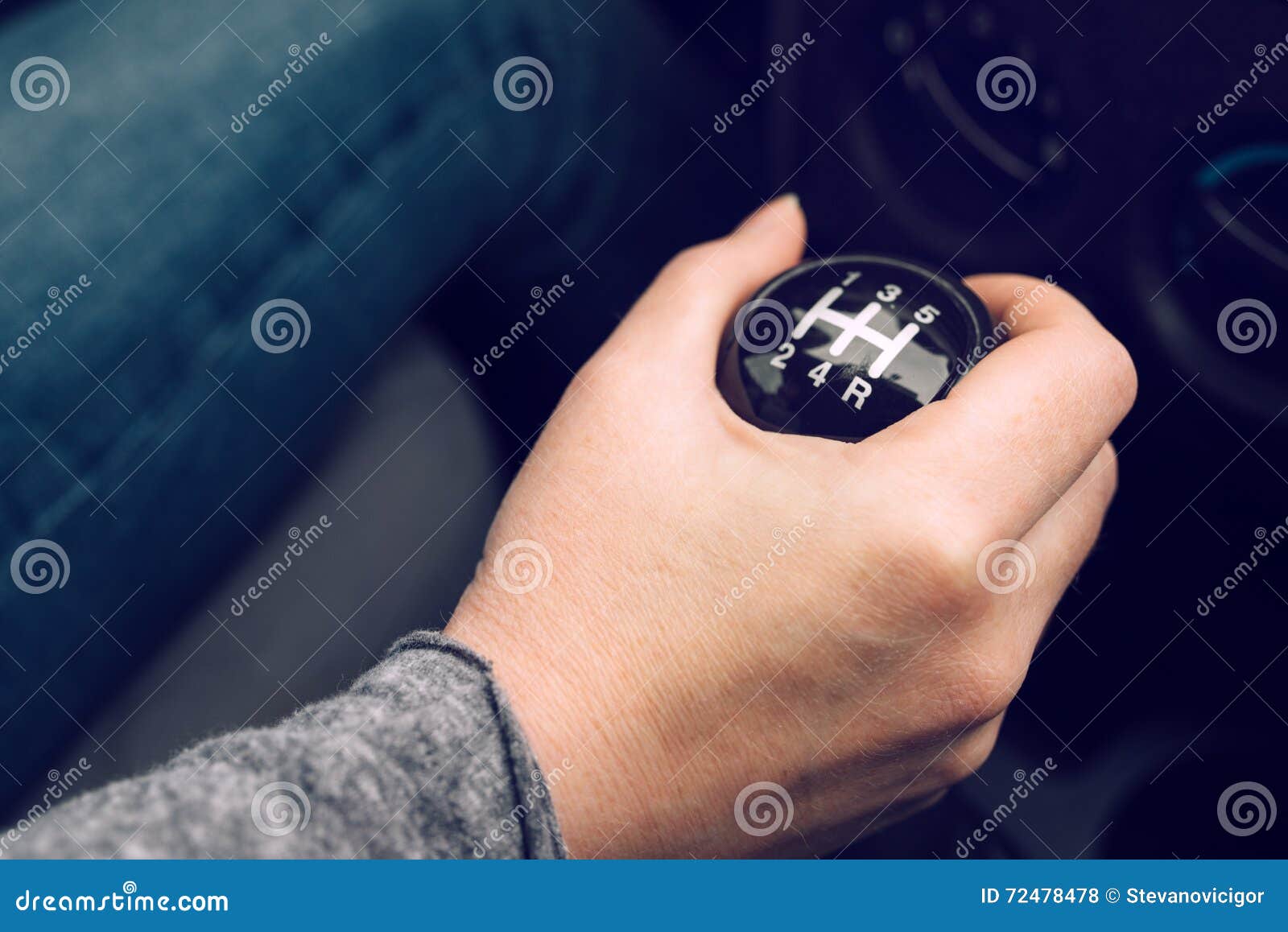 Female Driver Hand Shifting Gear Manually Stock Photo - Image of ...