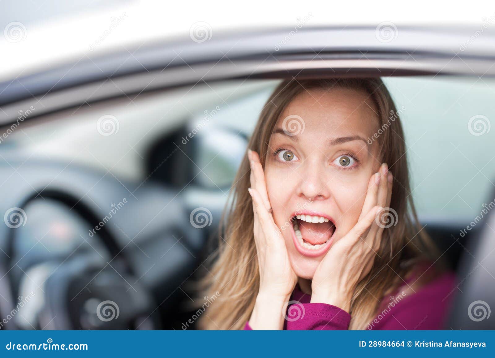 Female driver shocked stock photo. Image of portrait - 28984664