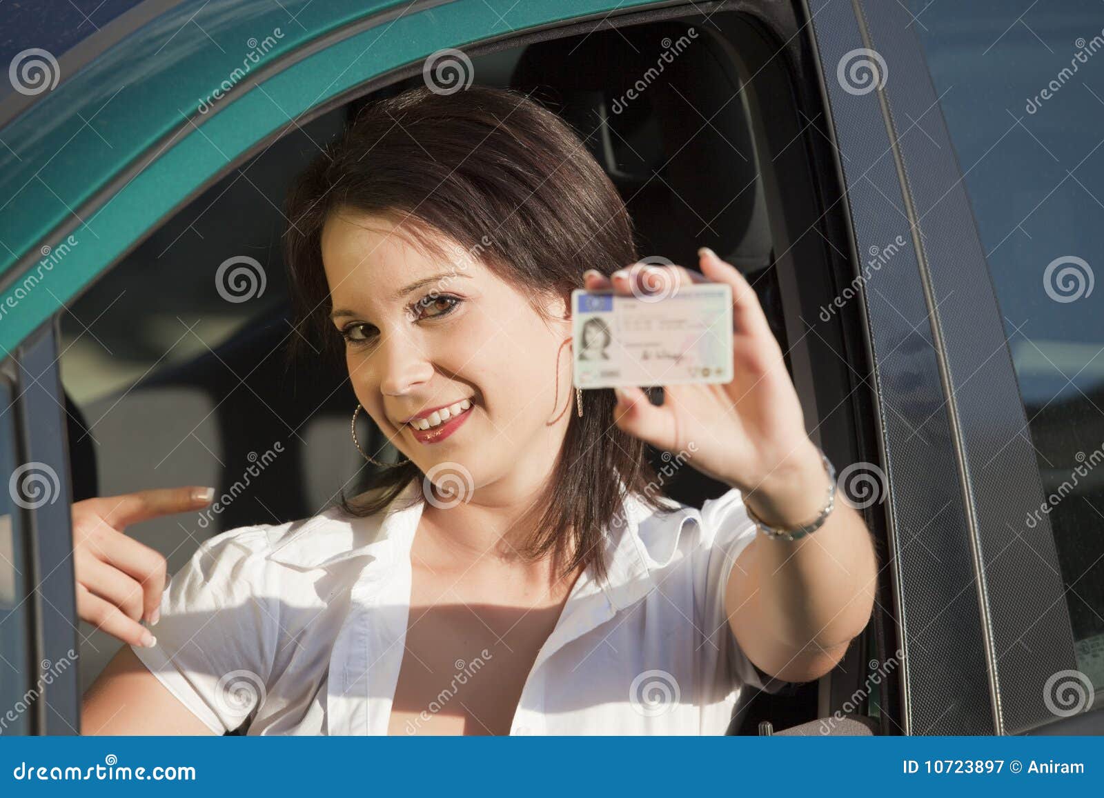 Female with Driving License Stock Image - Image of woman, education ...