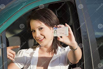 Female with Driving License Stock Image - Image of woman, education ...